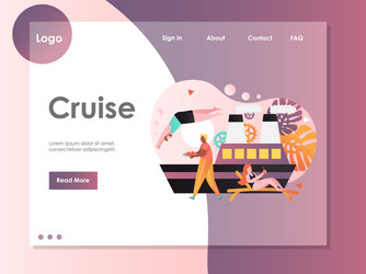 Cruise website landing page design template Vector Image