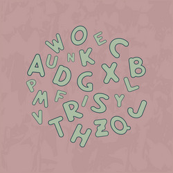 English alphabet with letters round shape Vector Image