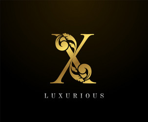Golden x letter logo design gold Royalty Free Vector Image