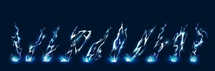 Lightning bolt hit vfx effect impact Royalty Free Vector