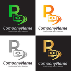 Programming code and technology logo template Vector Image