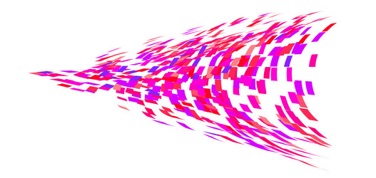 Scattered square particles ornament mosaic flight Vector Image