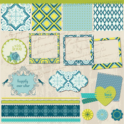 Scrapbook patterns for design Royalty Free Vector Image