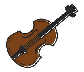 Brown color fiddle or violin musical instrument Vector Image
