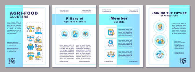 2d brochure with agri-food clusters thin line Vector Image