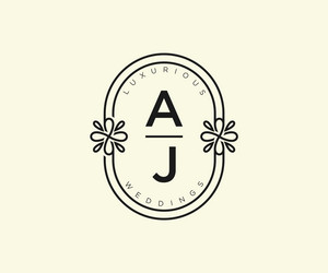 Aj initials letter wedding monogram logos Vector Image