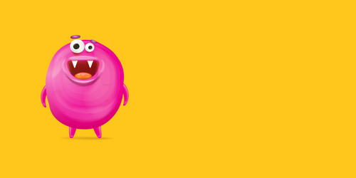 Cartoon funny pink alien monster isolated Vector Image
