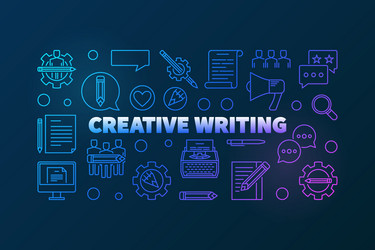 Creative writing outline colored horizontal Vector Image