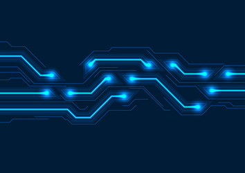 Glowing blue neon circuit board lines background Vector Image