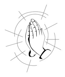 Praying hand symbol Royalty Free Vector Image - VectorStock