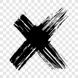 Black hand drawn cross symbol Royalty Free Vector Image