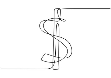 Continuous line drawing of sign victory Royalty Free Vector