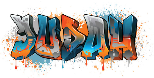 Graffiti styled urban street art tagging name Vector Image