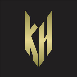 Kh logo monogram with emblem line style isolated Vector Image