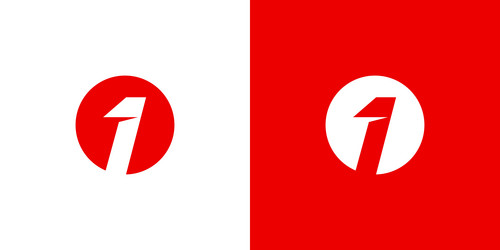 Modern and strong number 7 logo design Royalty Free Vector