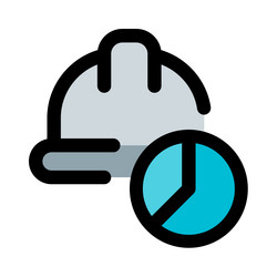 Safety helmet pie chart prepared for mechanics Vector Image