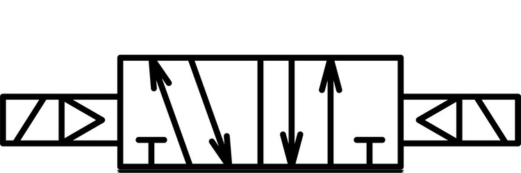 Hydraulic 3 way solenoid valve icon Royalty Free Vector