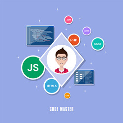 Software programmer cartoon Royalty Free Vector Image