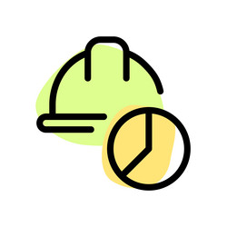 Safety helmet pie chart prepared for mechanics Vector Image