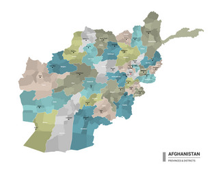 Ghazni map afghanistan asia filled and outline Vector Image