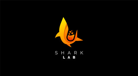 Gradient fish lab logo design Royalty Free Vector Image