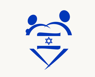 Israel ribbon flag symbol middle east country icon