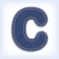 Jeans alphabet denim letter p Royalty Free Vector Image
