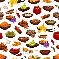 Hand drawn spices seamless pattern Royalty Free Vector Image