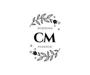 Cm initials letter wedding monogram logos Vector Image