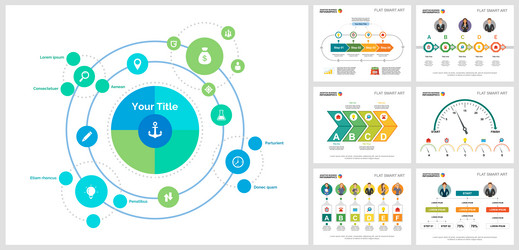 Colorful research and planning infographic charts Vector Image