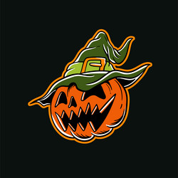 Hand drawn of a pumpkin head outline Royalty Free Vector