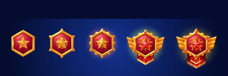 Military game rank buttons set Royalty Free Vector Image