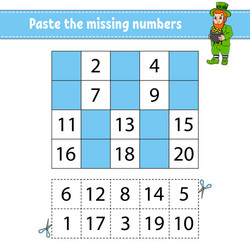 Fill in missing numbers before and after Vector Image