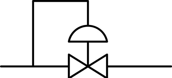 Pressure reducing valve symbol icon Royalty Free Vector