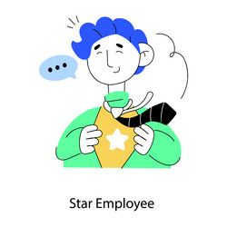 Star employee Royalty Free Vector Image - VectorStock