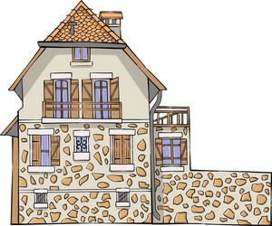 Traditional french stone house Royalty Free Vector Image