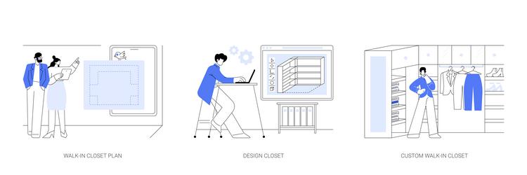 Custom walk-in closet abstract concept Royalty Free Vector