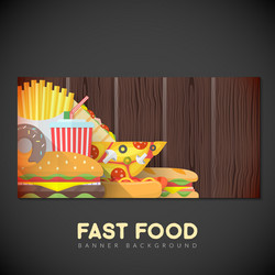 Fast food banner backdrop template Royalty Free Vector Image