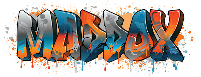Graffiti styled urban street art tagging name Vector Image