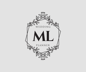 Ml initials letter wedding monogram logos Vector Image
