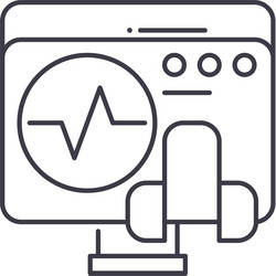 Audiogram icon linear isolated thin Royalty Free Vector