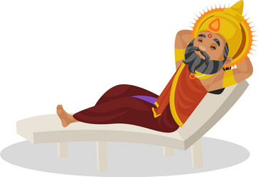 King dhritarashtra cartoon character Royalty Free Vector