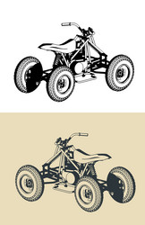 Atv quad bike and sexy girl - extreme dirt Vector Image