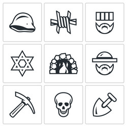 Set of concentration camp icons german Royalty Free Vector