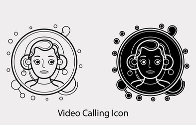 Video calling icon outline style simple set Vector Image