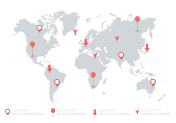 Colorful map world with country names Royalty Free Vector