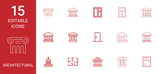 Architectural icons Royalty Free Vector Image - VectorStock