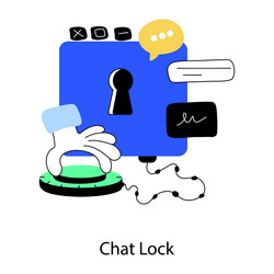 Chat lock Royalty Free Vector Image - VectorStock