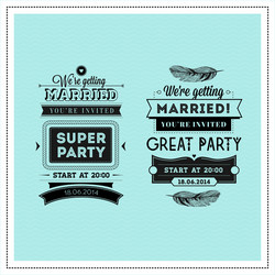 Wedding typography stamps Royalty Free Vector Image