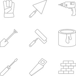 Crossed tool icon set Royalty Free Vector Image